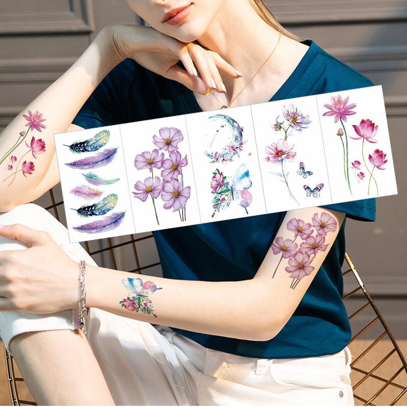 Lotus in Moon Tattoo - Etsy