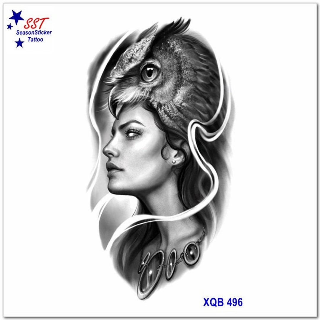 Women Flower Clock Dial Cross Demon Skull Devil Body Arm Temporary ...