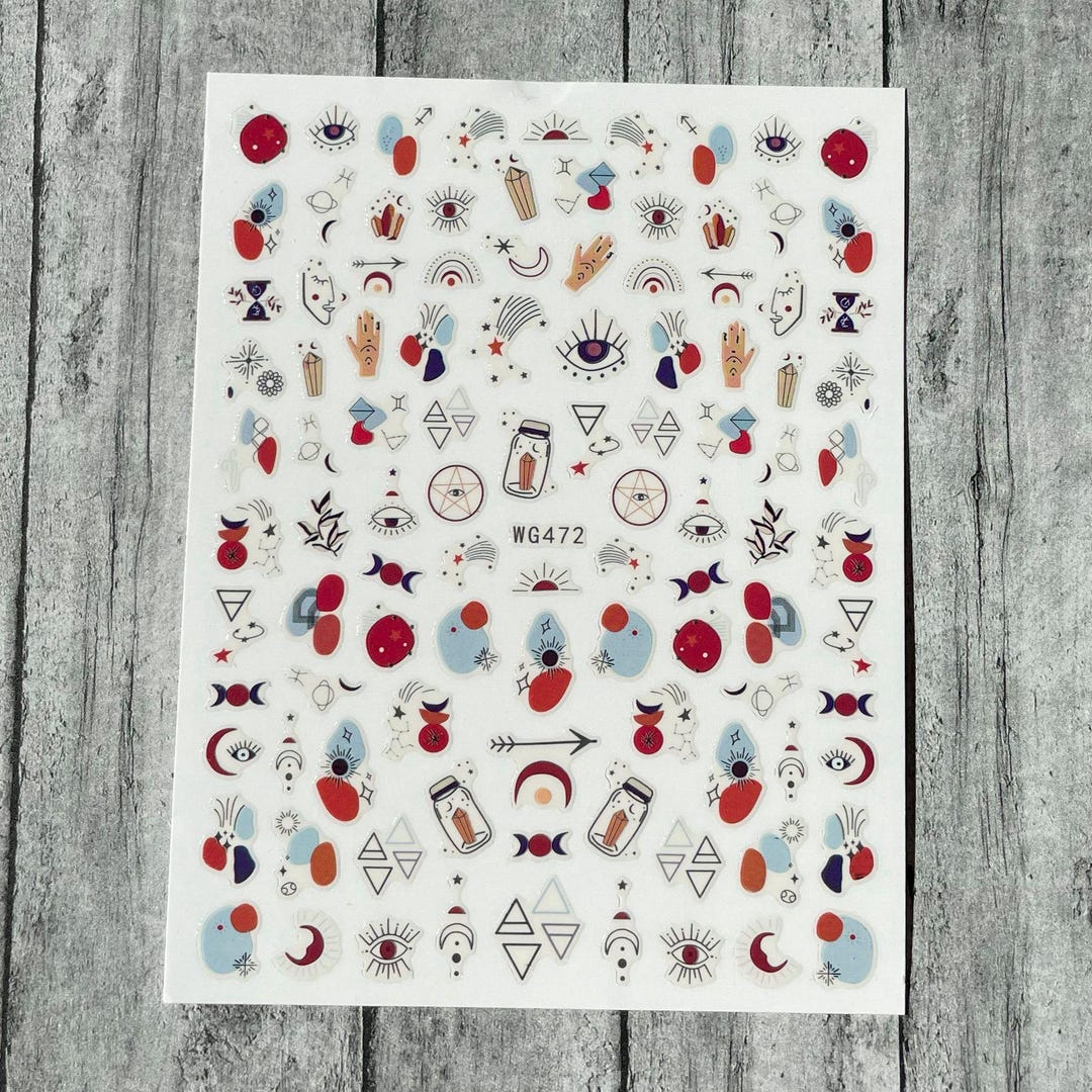 Tattoo Sign Nail Art Sickers Hamsa Hand Evil Eye Hand of Fatima Snake ...