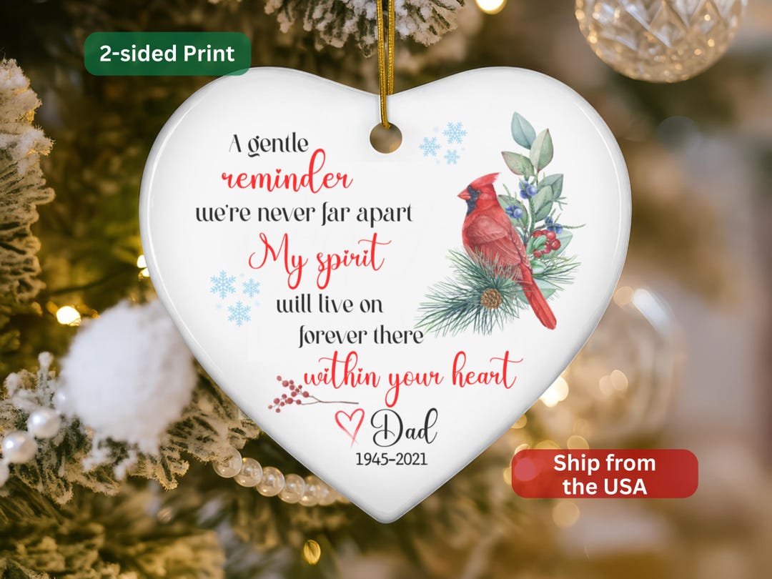 Dad Memorial Ornament, Cardinal Remembrance Christmas Ornament, Loss of ...