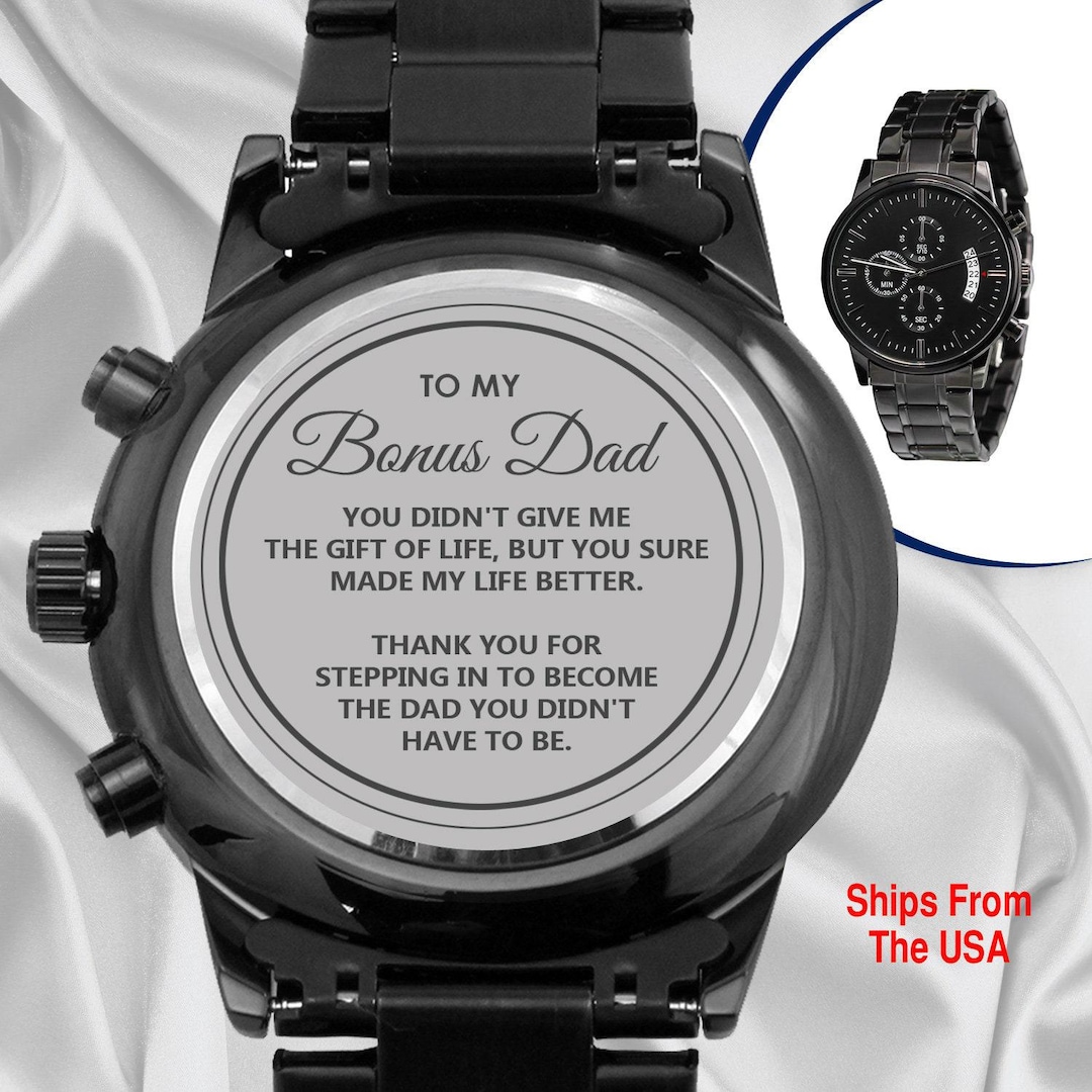 Step Dad Gift, Bonus Dad Watch, Gift From Daughter, Stepfather Engraved ...