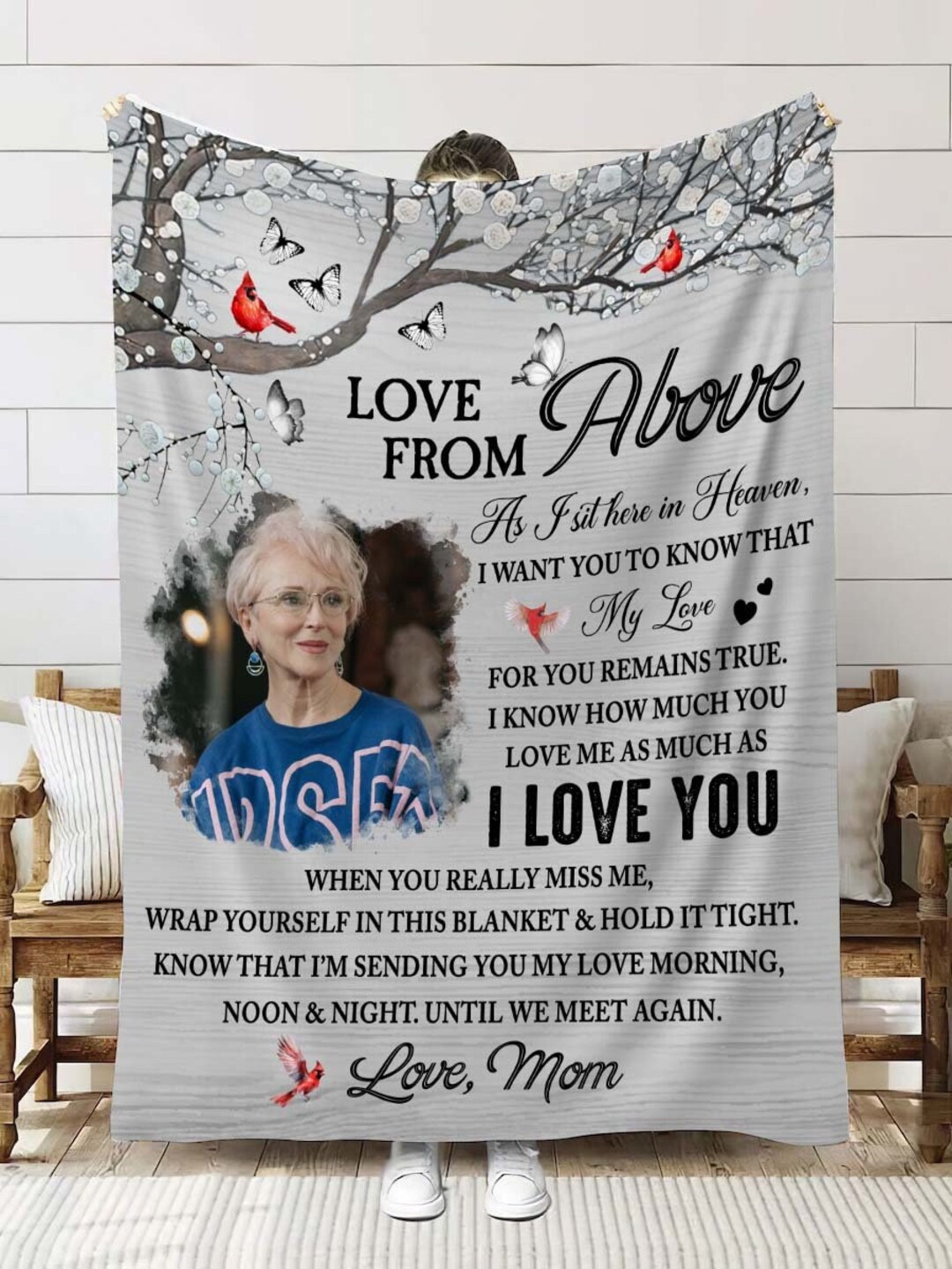 Personalized Memorial Photo Blanket - Sympathy Gift Loss of Mother ...