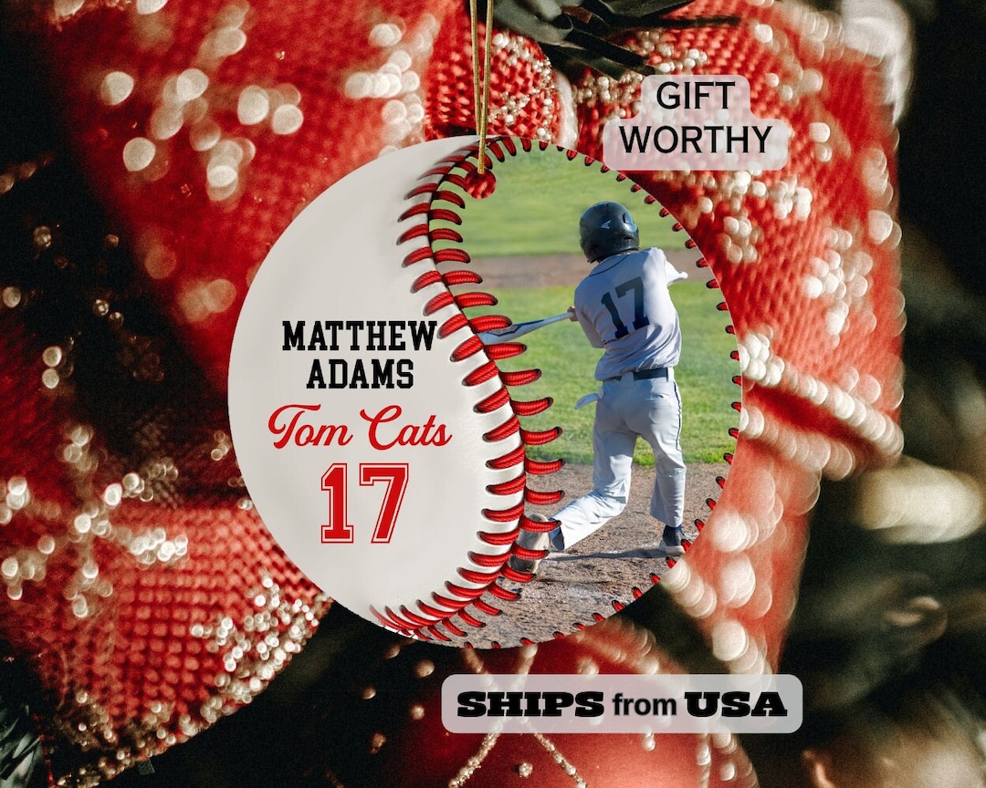 Personalized Baseball Ornament, Baseball Christmas Ornaments, Gift for ...