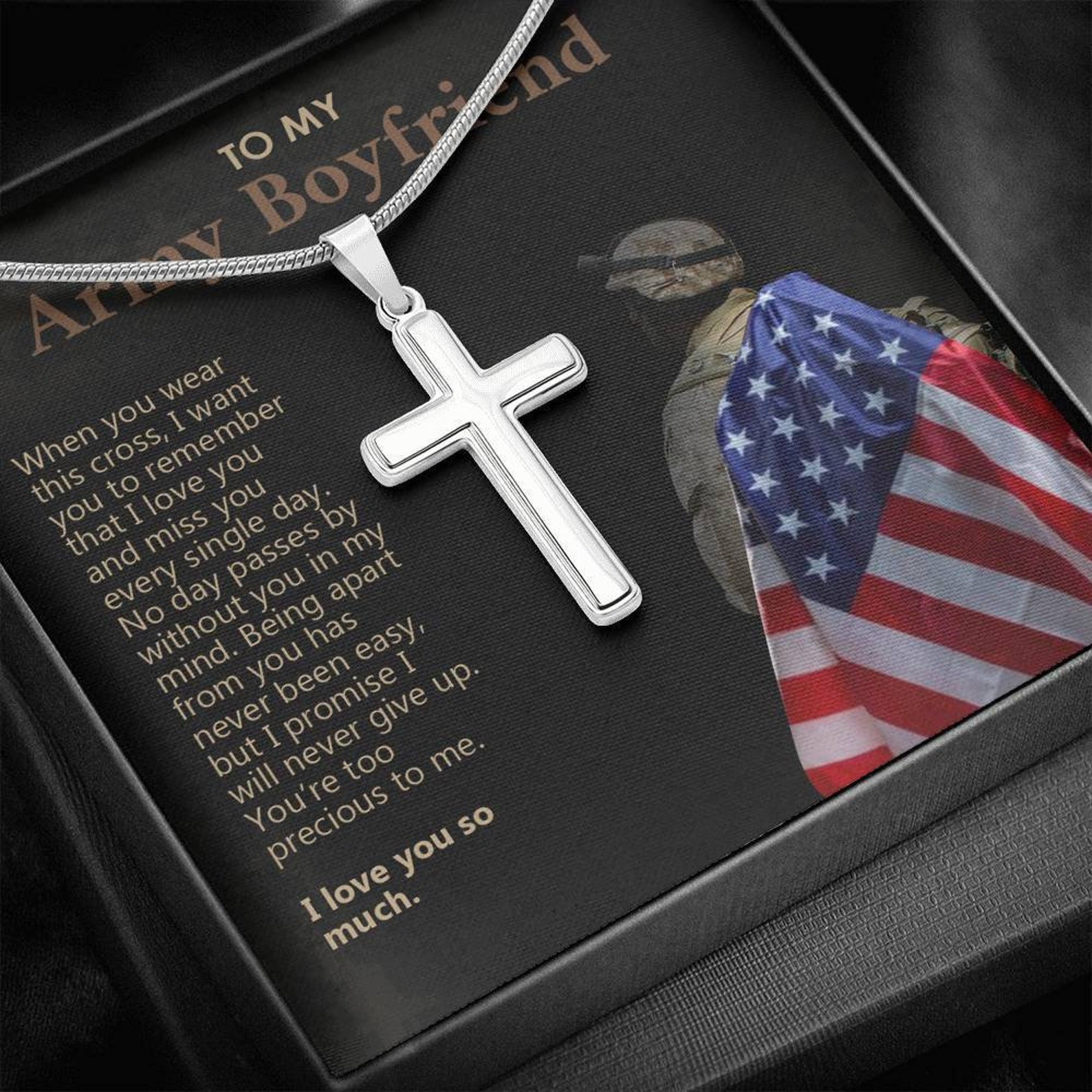 Army Boyfriend Gift, Military Boyfriend Gift, Deployment Gift, Cross ...