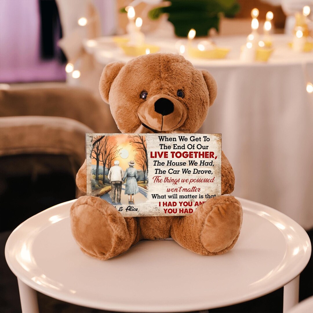 Personalized Teddy Bear With MDF Sign – Perfect Wedding, Anniversary ...