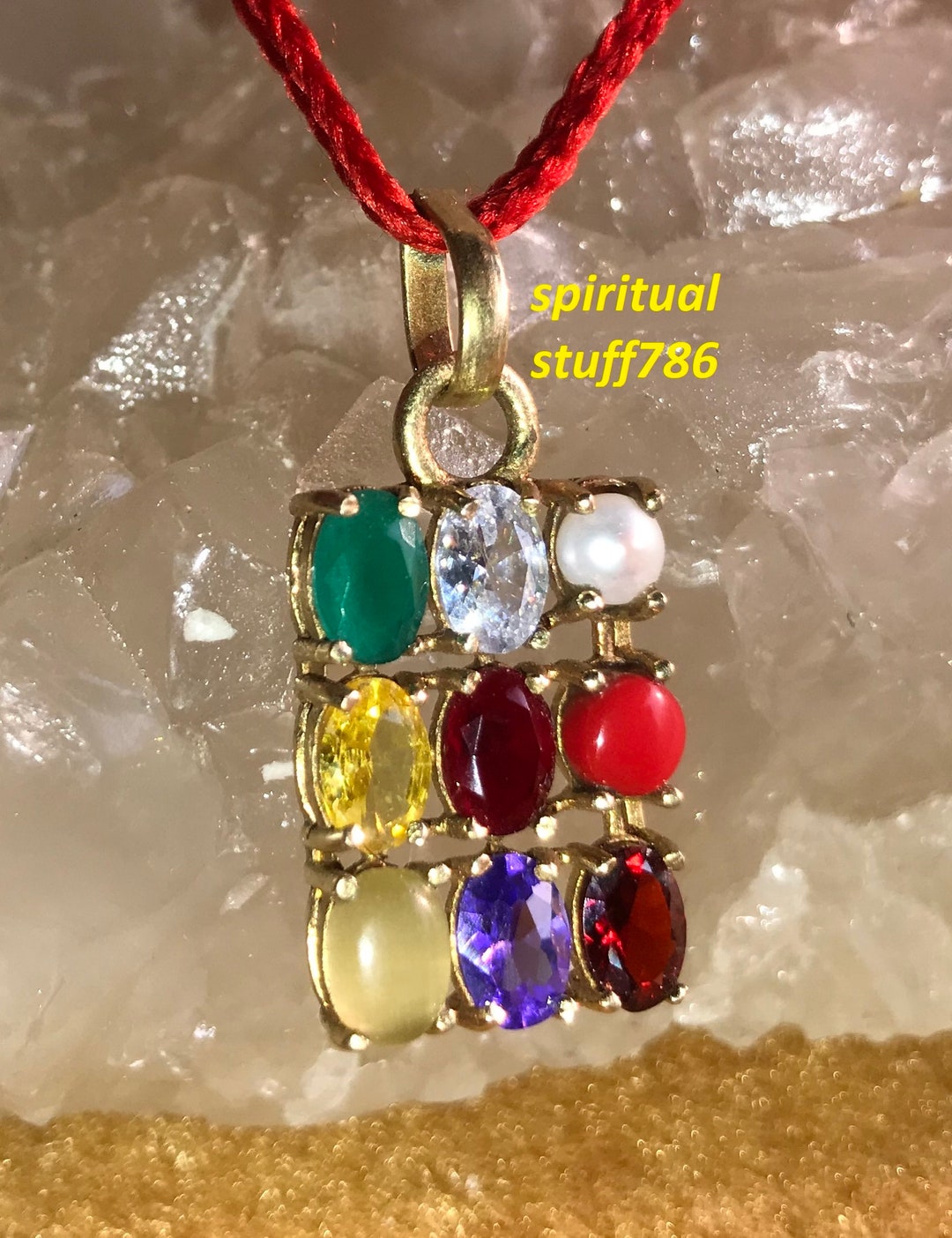 Nine Planet Gemstone Pendant: Energized Vedic Astrology Jewelry - Etsy