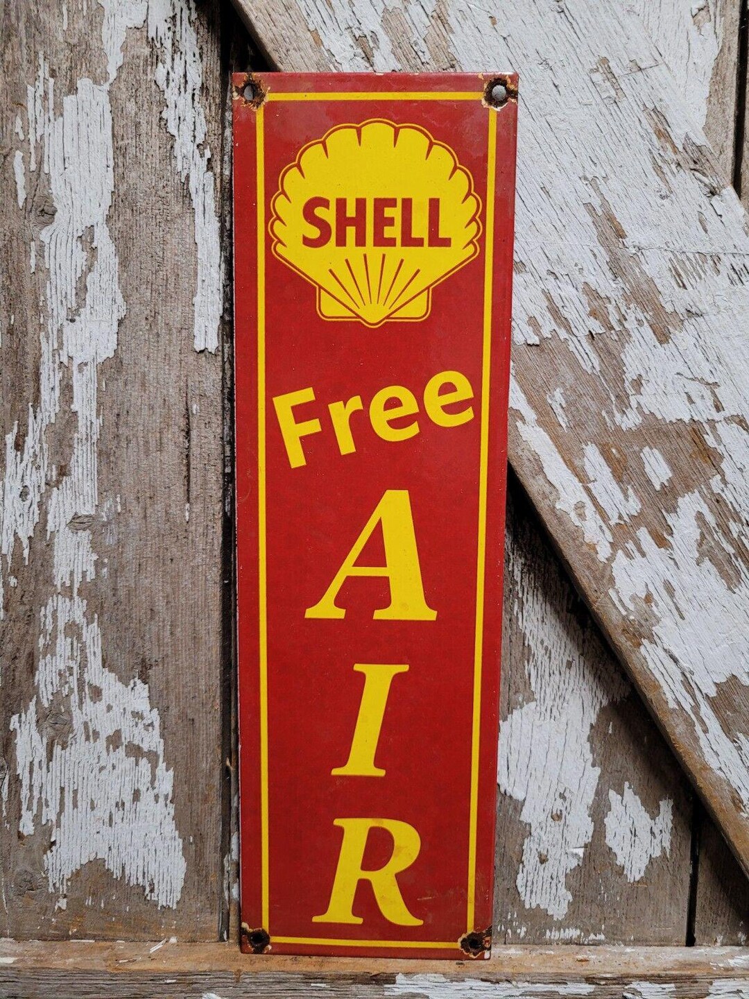 Shell VINTAGE PORCELAIN SIGN Gas Motor Oil Soda Beverage Cola ...