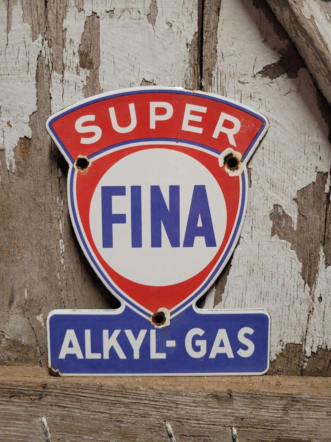 VINTAGE SUPER FINA Porcelain Sign Gas Motor Oil Soda Beverage Forest ...