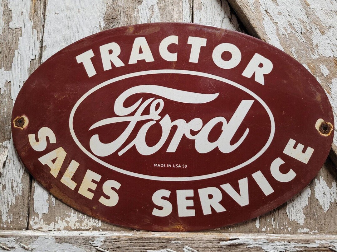 VINTAGE FORD 1959 Porcelain Sign Gas Motor Oil Soda Beverage - Etsy