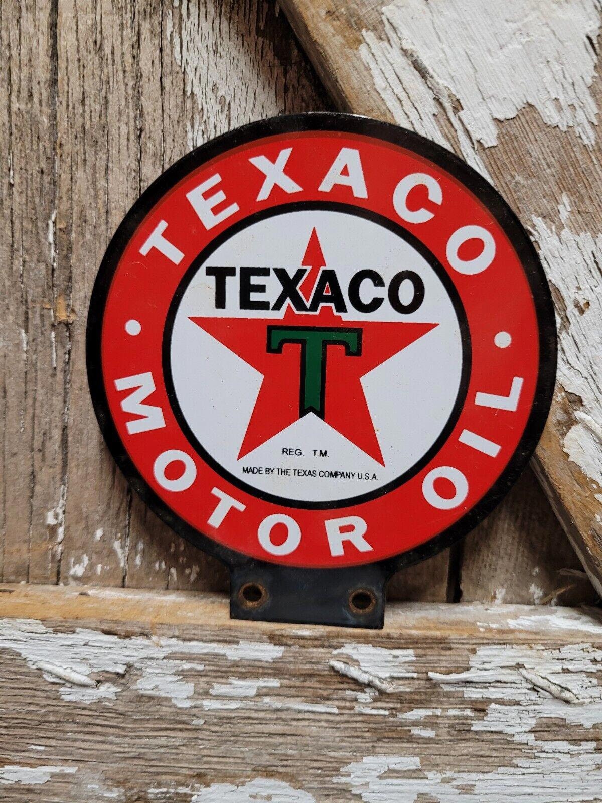 VINTAGE TEXACO LUBESTER Porcelain Advertising Sign Gas Pump Plate Motor ...