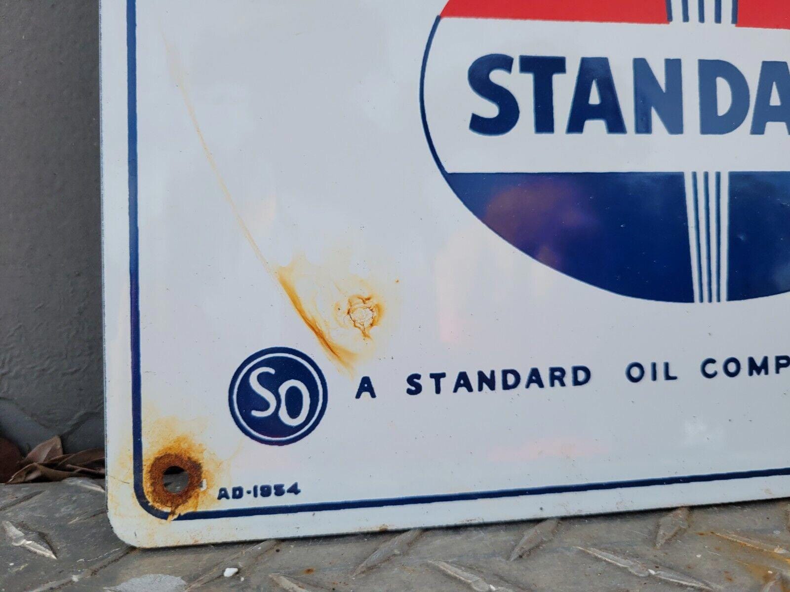 VINTAGE STANDARD OIL Porcelain Advertising Sign Gas Pump Plate - Etsy