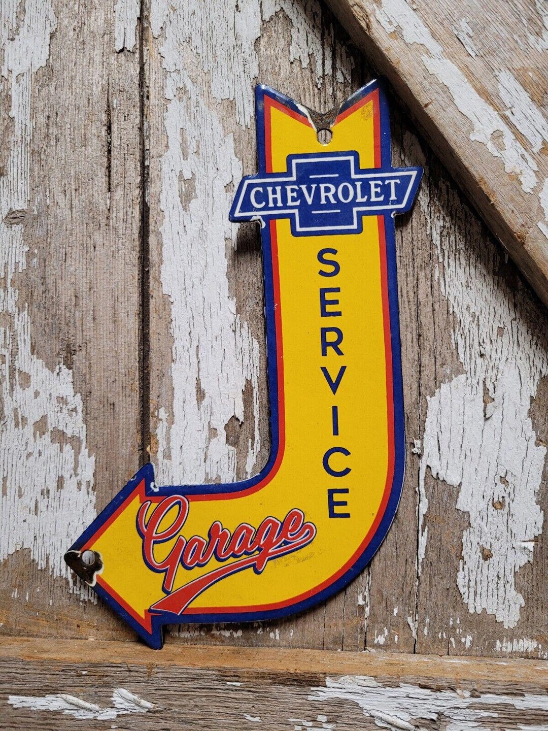 VINTAGE CHEVROLET Porcelain Advertising Sign Gas Pump Plate Motor Oil ...