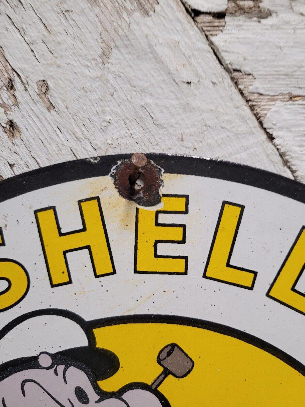 VINTAGE SHELL 1941 POPEYE Porcelain Advertising Sign Gas Pump - Etsy