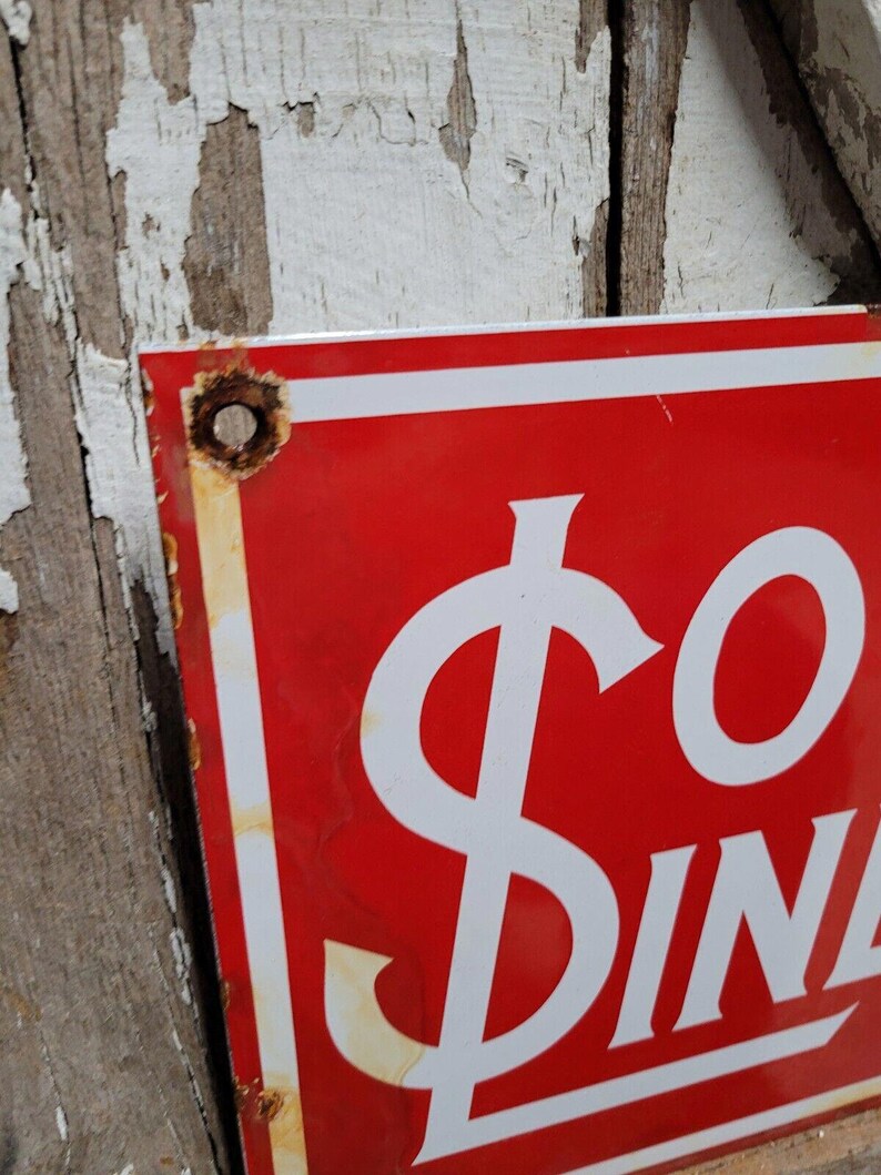 VINTAGE SOO LINE Railway Porcelain Sign Gas Train Motor Oil Soda Forest ...