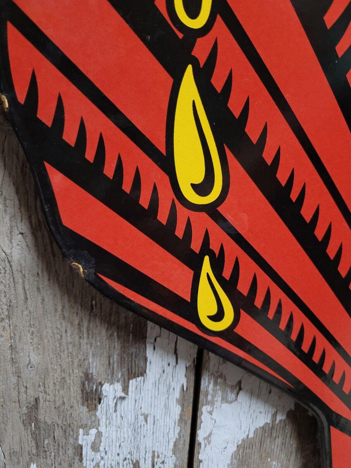 VINTAGE 30 SHELL RARE Porcelain Advertising Sign Gas Pump Plate Motor ...