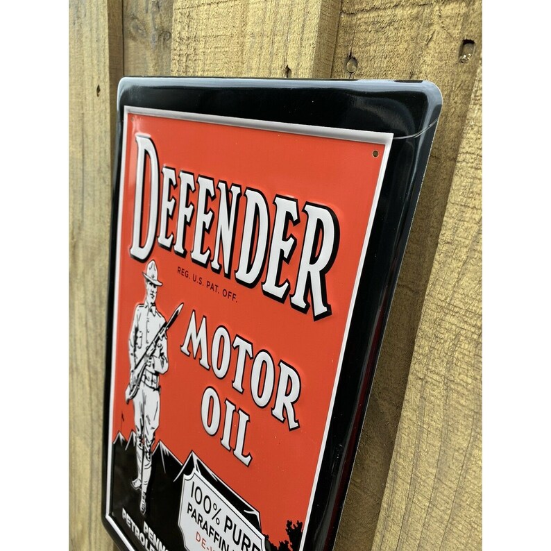 VINTAGE PENNSYLVANIA DEFENDER Motor Oil Embossed Metal Sign | Etsy
