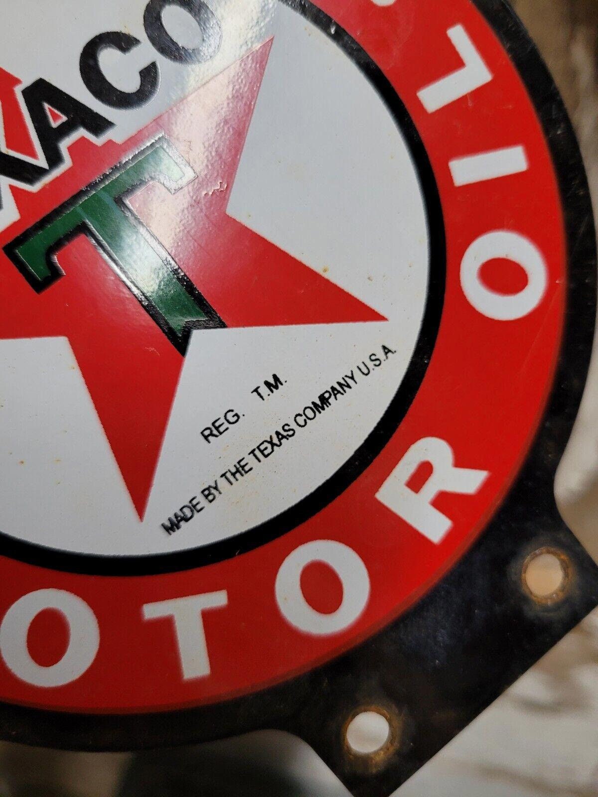 VINTAGE TEXACO LUBESTER Porcelain Advertising Sign Gas Pump Plate Motor ...