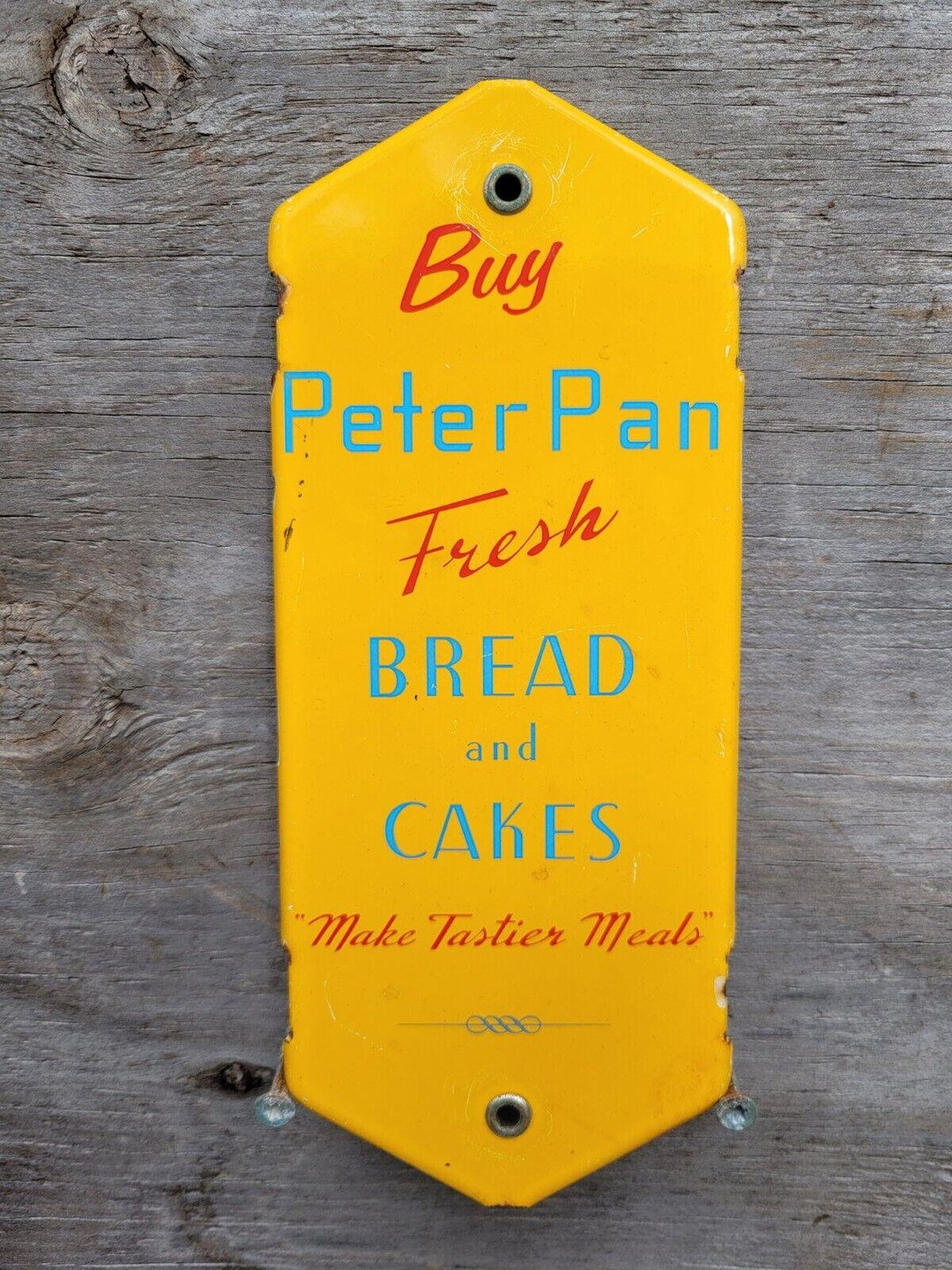 VINTAGE PETER Pan BREAD Porcelain Advertising Sign Gas Pump - Etsy