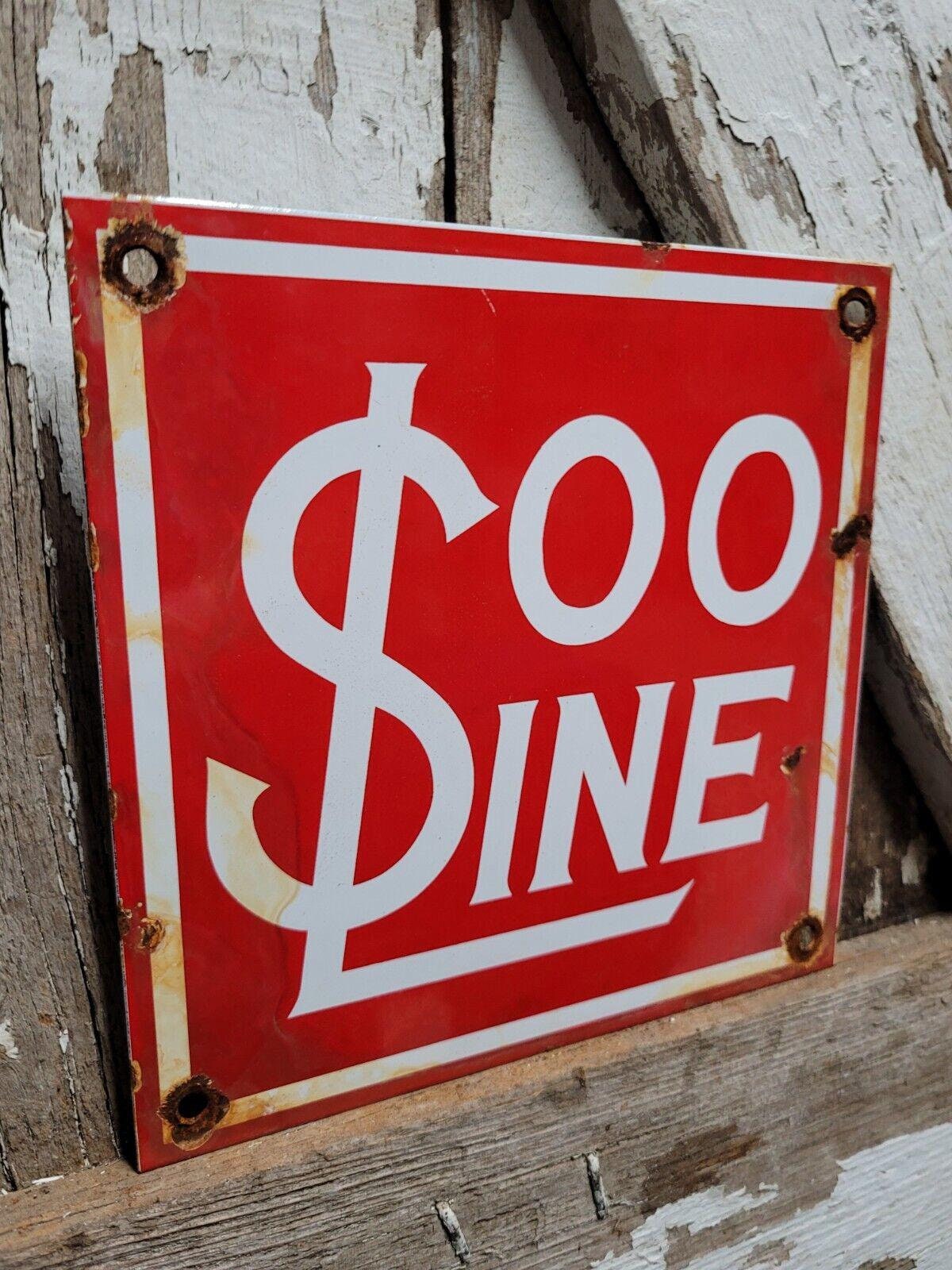 VINTAGE SOO LINE Railway Porcelain Sign Gas Train Motor Oil Soda Forest ...