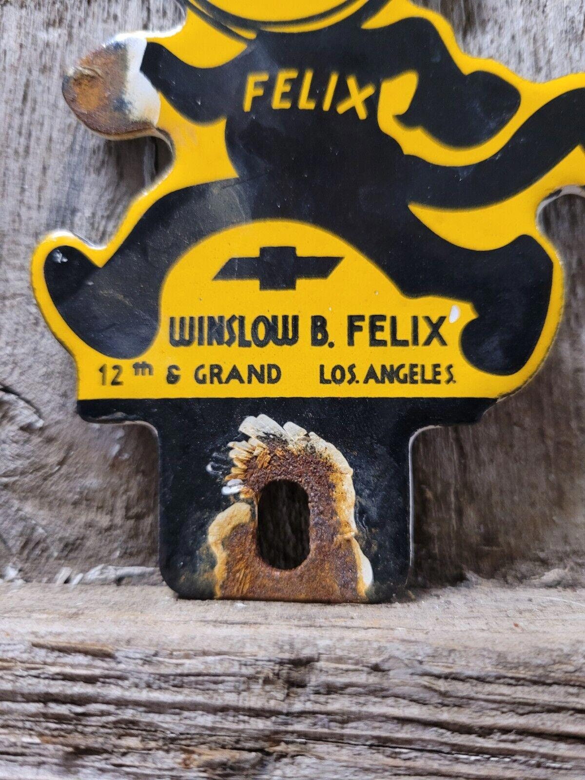 VINTAGE FELIX CHEVROLET Porcelain Advertising Sign Tag Topper - Etsy