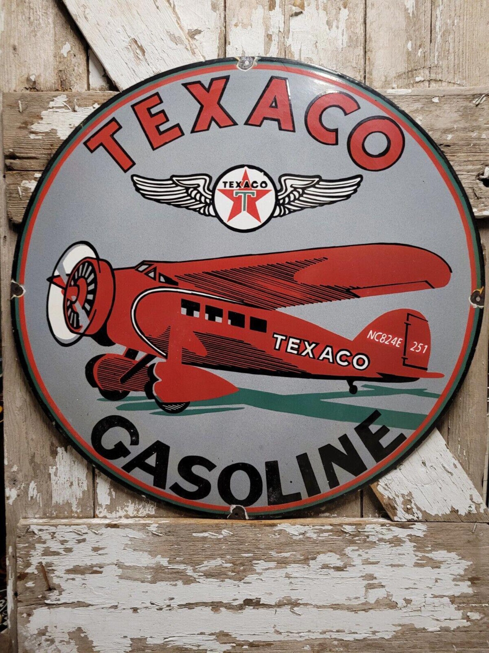 VINTAGE TEXACO 30 AVIATION Porcelain Advertising Sign - Etsy