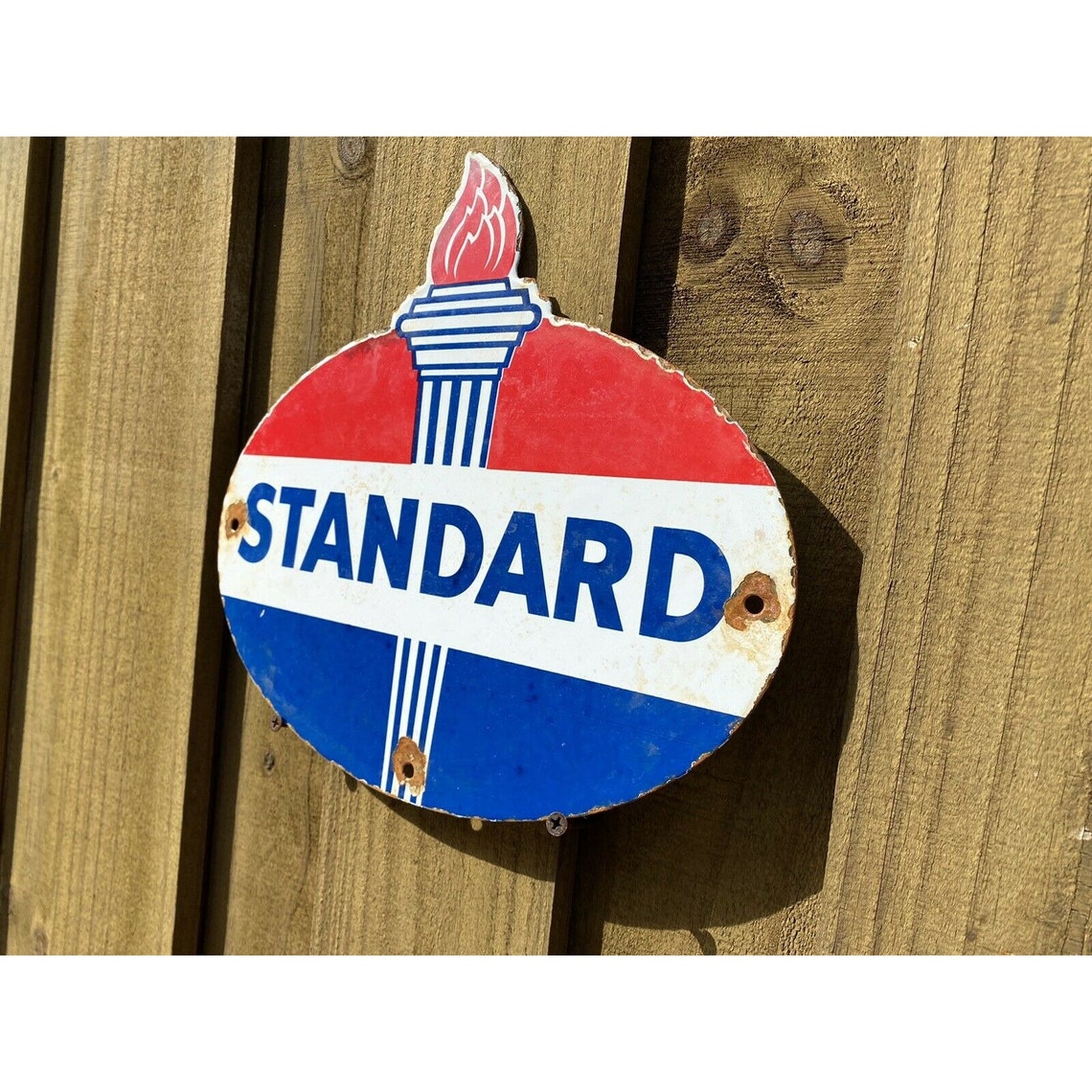 VINTAGE STANDARD OIL Porcelain Metal Sign Advertising Oil Gas | Etsy