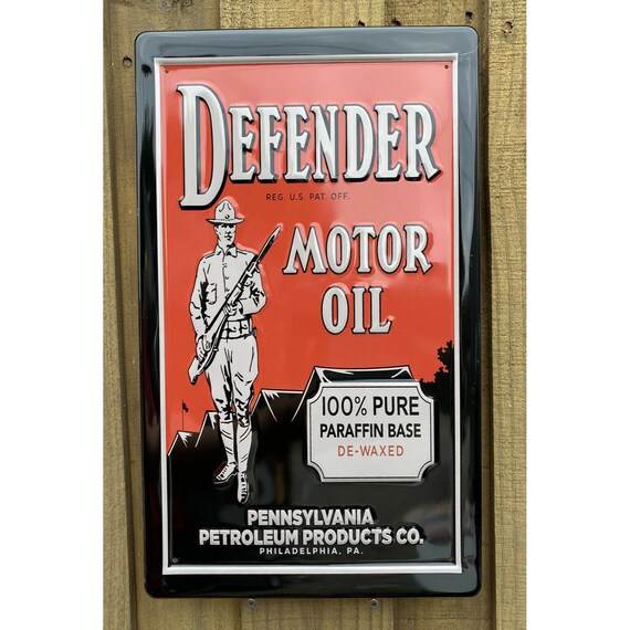 VINTAGE PENNSYLVANIA DEFENDER Motor Oil Embossed Metal Sign | Etsy