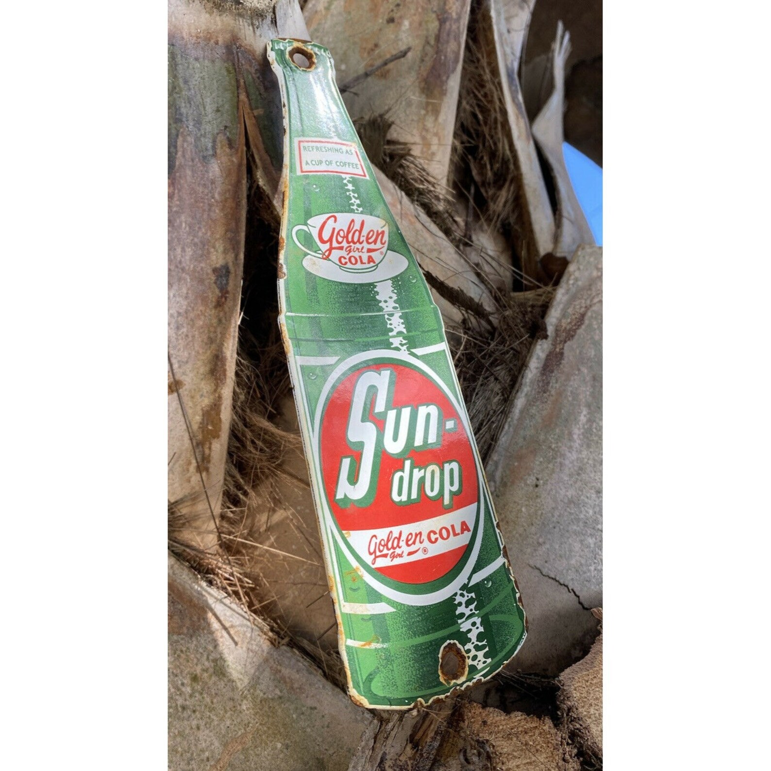 VINTAGE SUN DROP Porcelain Metal Sign Gasoline Oil Gas Station | Etsy