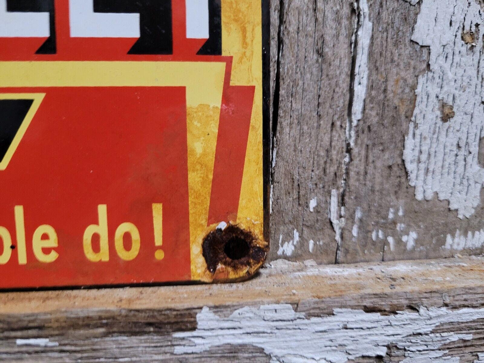 Chevrolet Chevy VINTAGE PORCELAIN SIGN Gas Motor Oil Soda Beverage ...