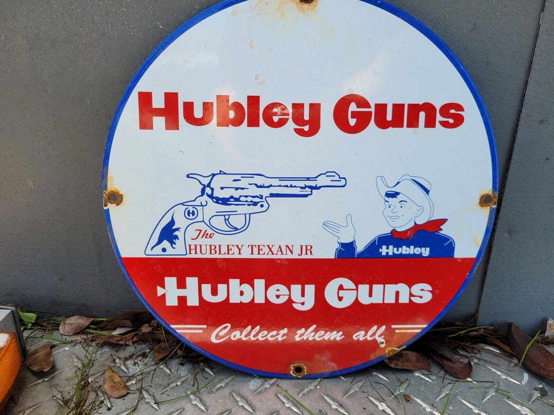 Hubley Guns VINTAGE PORCELAIN SIGN Gas Motor Oil Soda Beverage - Etsy