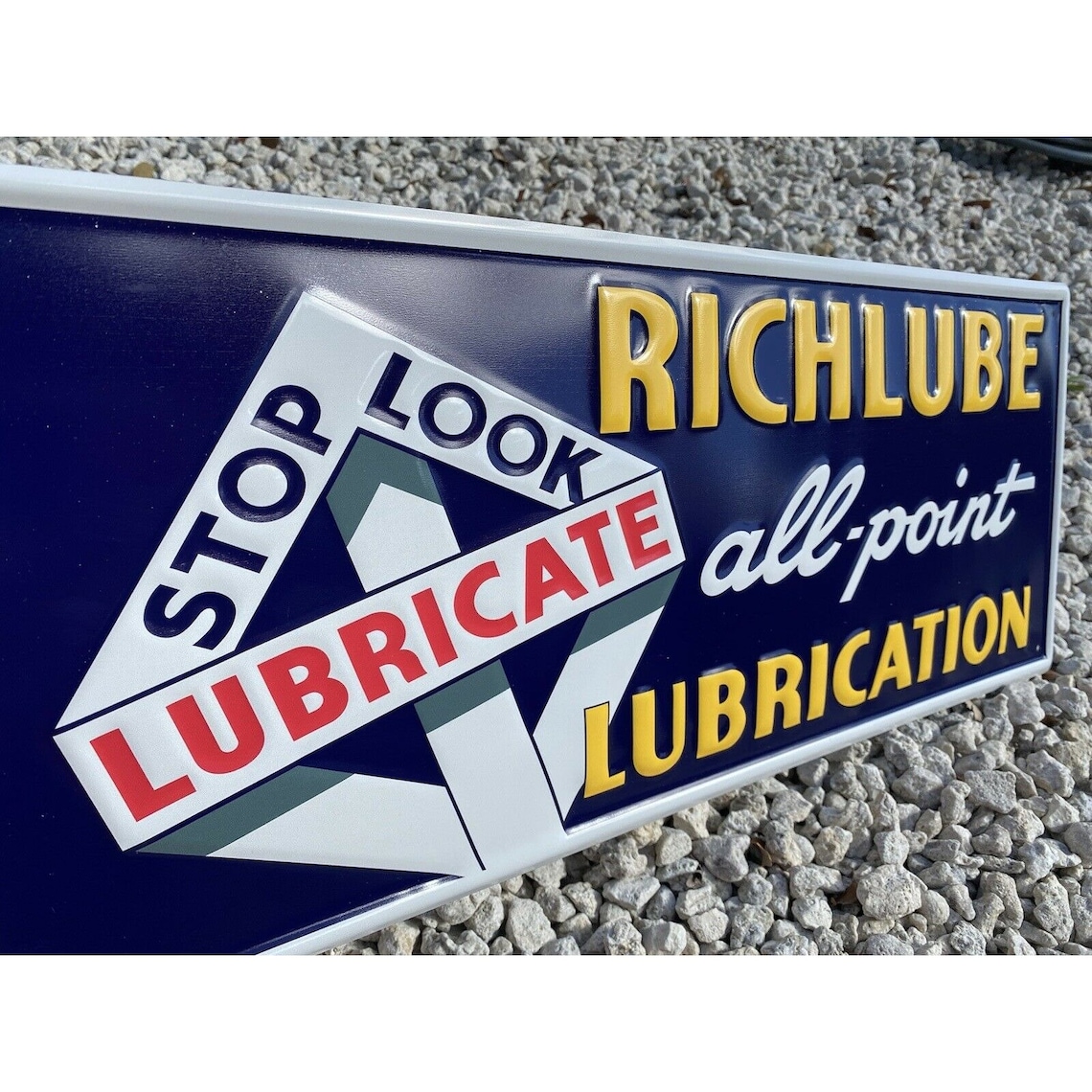 VINTAGE RICHLUBE LUBRICANT Oil Embossed Metal Sign Advertising - Etsy
