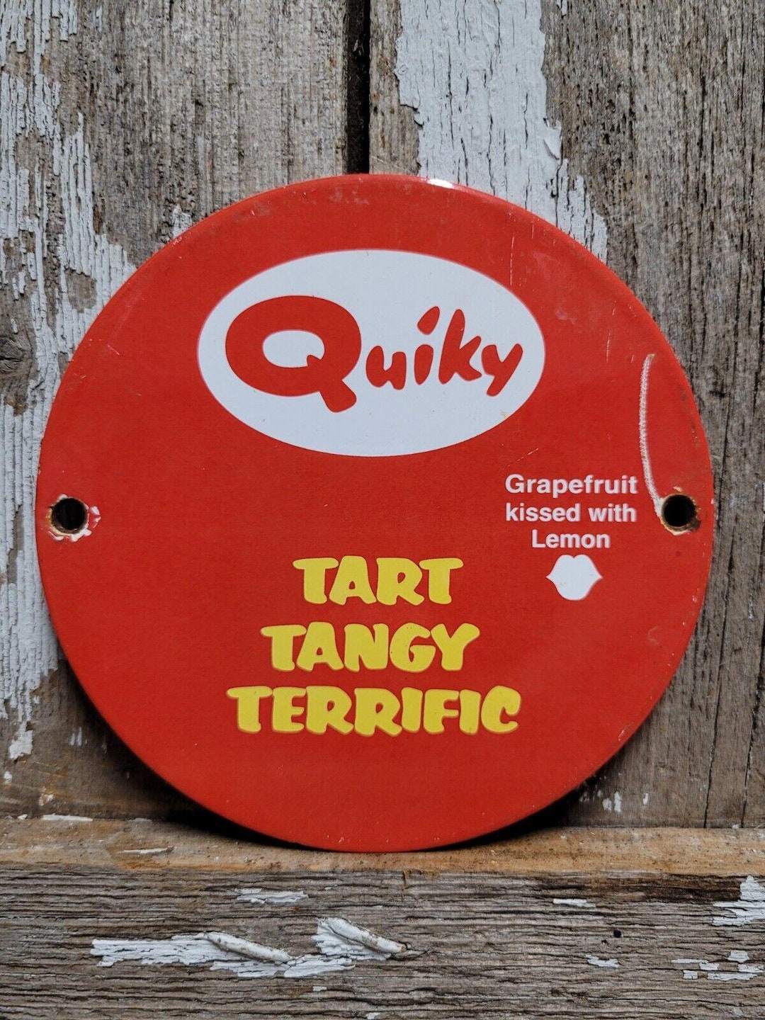 Quiky VINTAGE PORCELAIN SIGN Gas Motor Oil Soda Beverage Forest Service ...