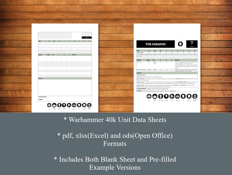 Warhammer 40k Datasheets Template | Stat Sheets | Character Stats - Etsy