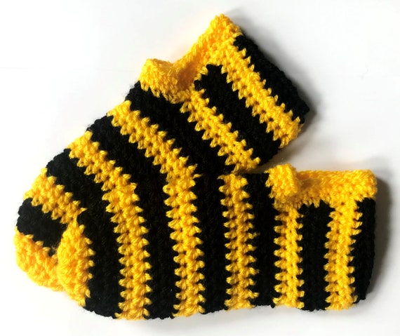 Busy Bee Striped Slipper Socks Size 4-6 UK // 37-39 EU // 6-8 - Etsy