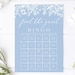 Dusty Blue White Find the Guest Bingo Bridal Shower Game Printable Blue ...