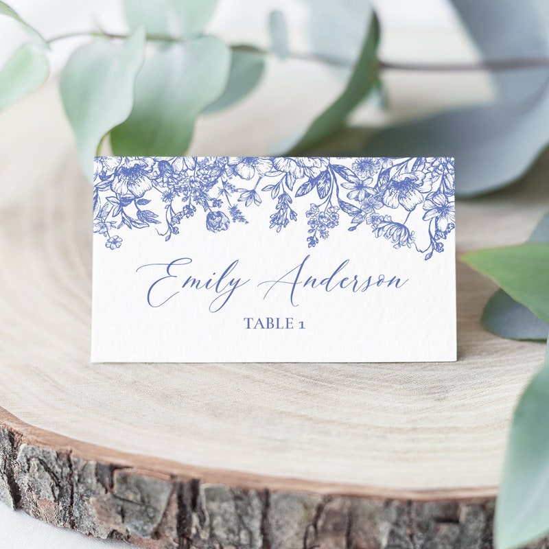 Blue Place Cards - Etsy