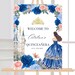 Royal Blue Pink Floral Quinceanera Welcome Sign, Princess Quince Sign ...