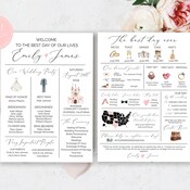 Infographic Wedding Program Template Printable Wedding Day Program ...