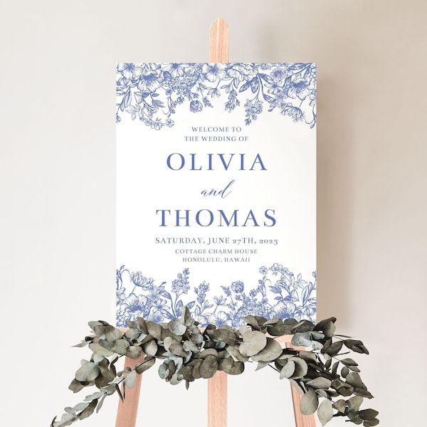 Blue Wedding Sign - Etsy