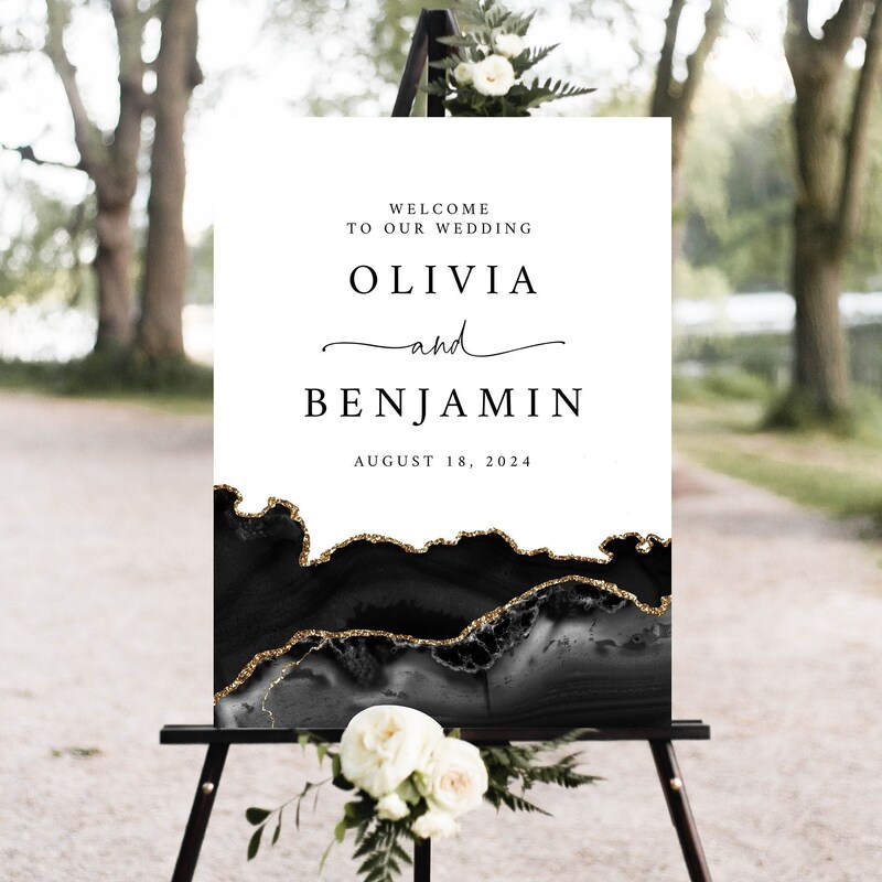 Marble Wedding Sign - Etsy