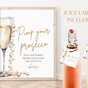 Pearls and Prosecco Bar Sign: Bridal Shower Mimosa Bar (printable) - Etsy