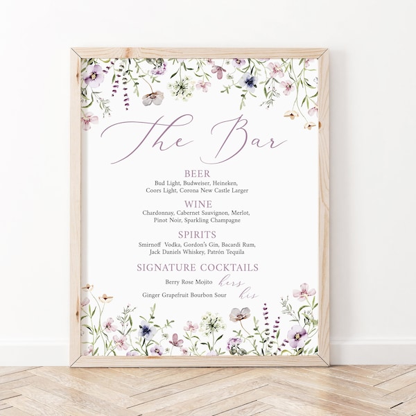 Spring Drink Menu Template - Etsy