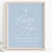 Editable Dusty Blue Baptism Custom Sign Template, White Cross Dusty ...