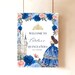 Royal Blue Pink Floral Quinceanera Welcome Sign Princess - Etsy
