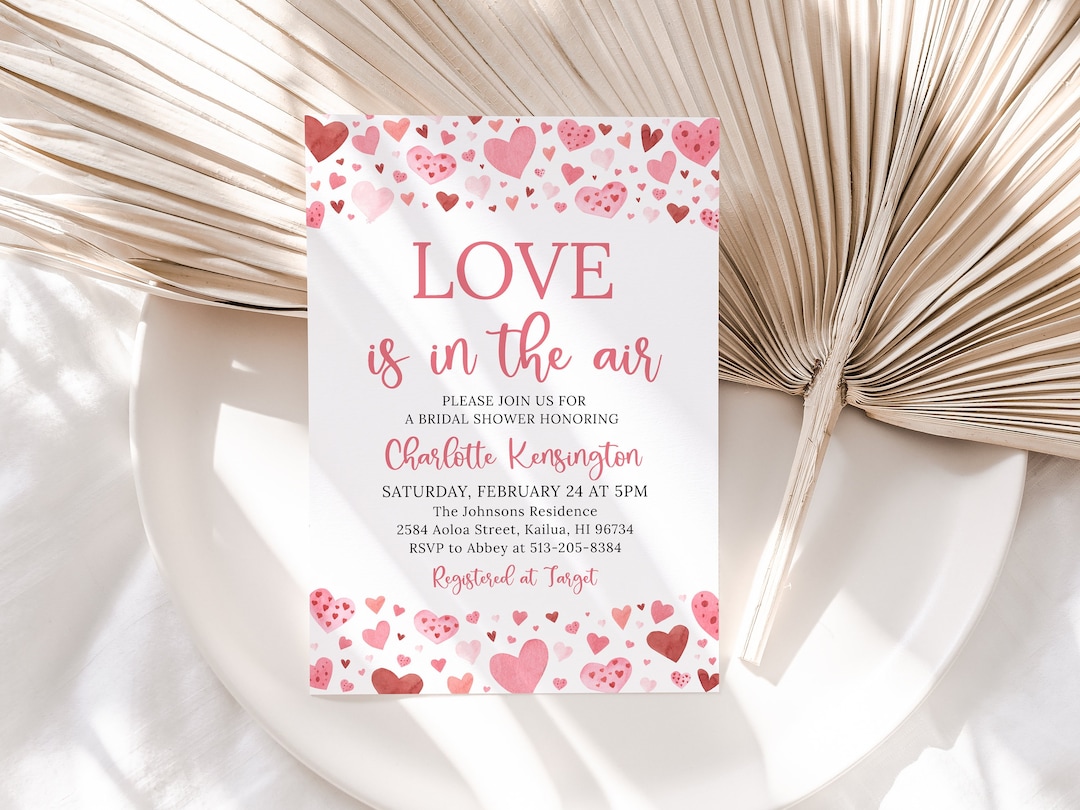 Editable Love is in the Air Bridal Shower Invitation, Printable Love ...