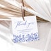 Blue Floral Favor Tag, Blue Victorian Wedding Gift Tag Template ...