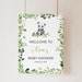 Panda Welcome Sign, Panda Baby Shower Welcome Sign, Greenery Eucalyptus ...