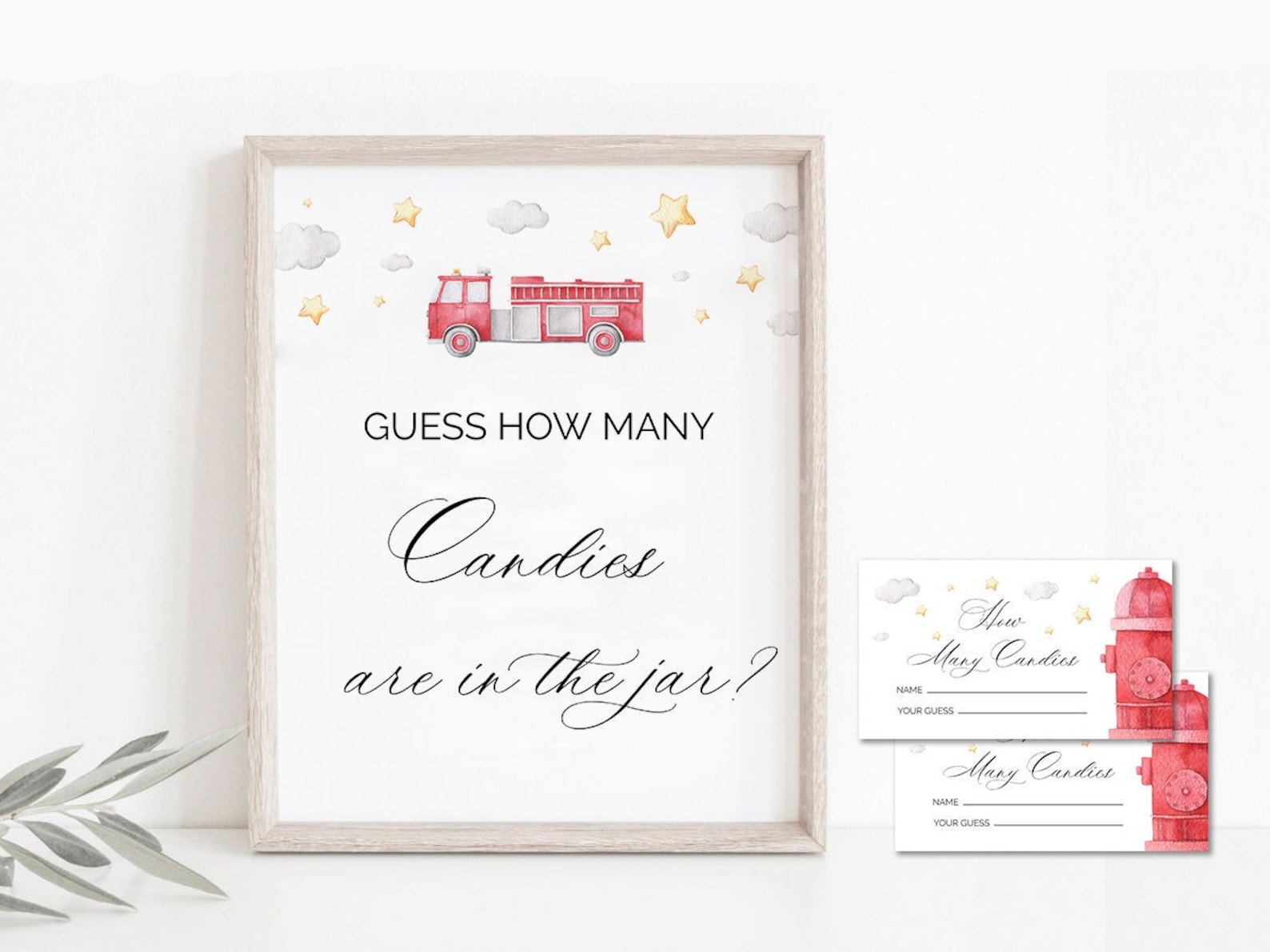 Firetruck Baby Shower Games Package Editable Firefighter Baby - Etsy