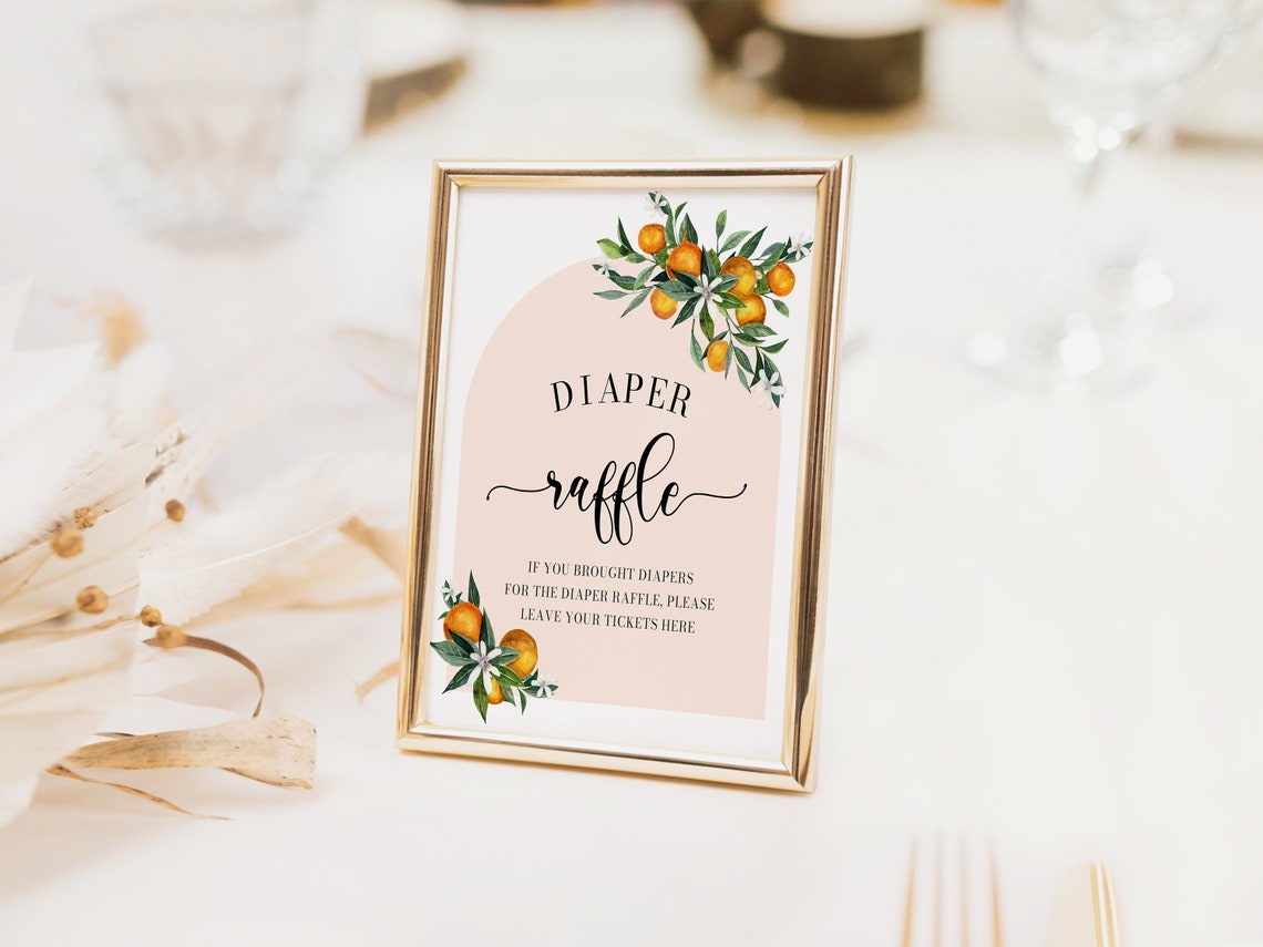 8x10 Diaper Raffle Sign A Little Cutie is on the Way Baby - Etsy