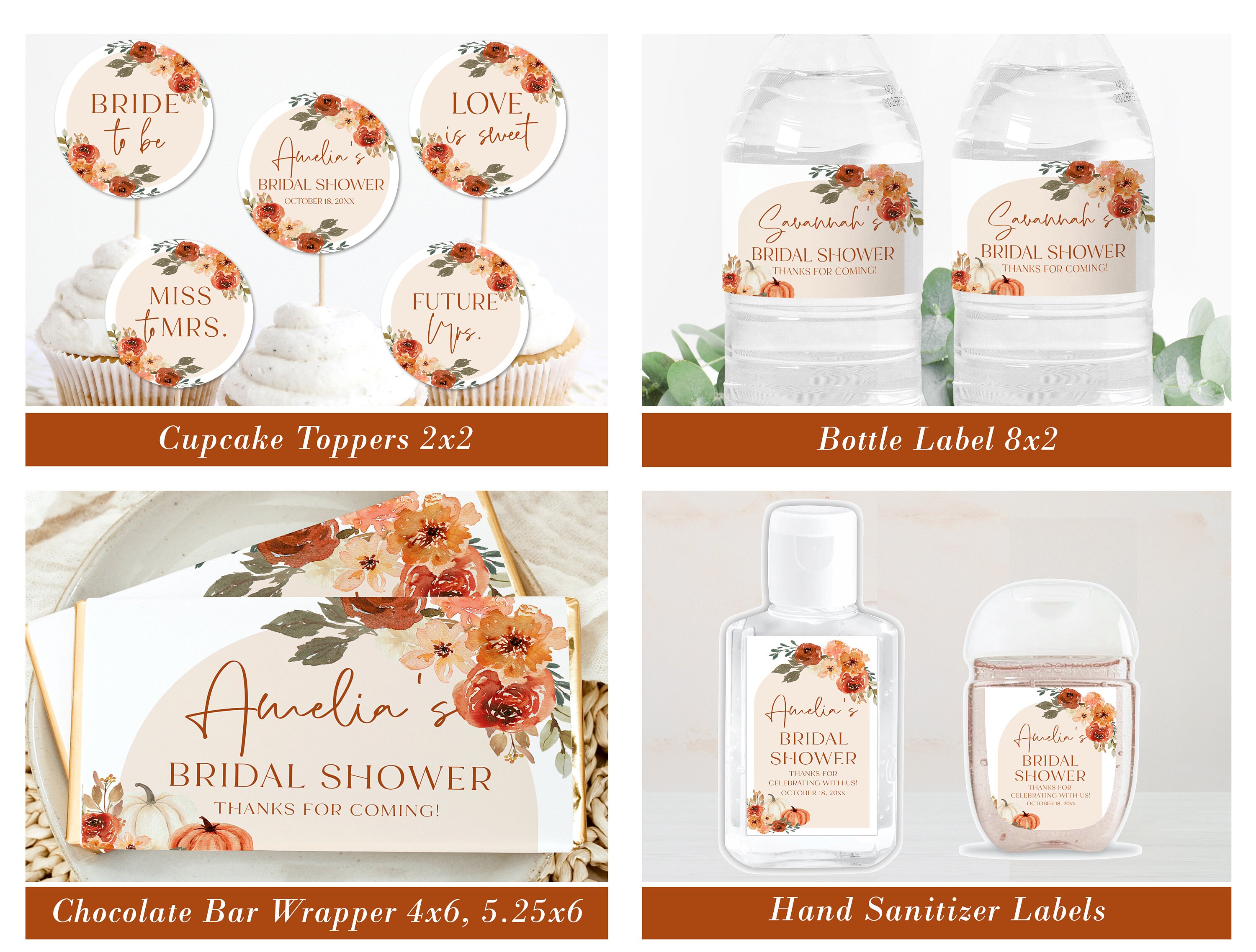 Fall Bridal Shower Invitation Bundle Printable Arch Boho Fall Pumpkin ...